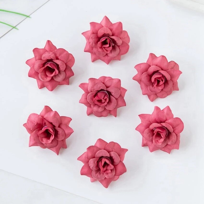 20 шт, искусственные шелковые розы, разноцветные 10 Pieces, color6