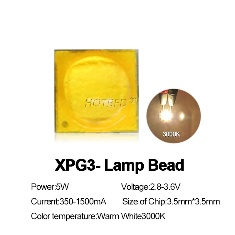 Светодиодный чип XPG3-WW3000K 5W 3.5x3.5mm
