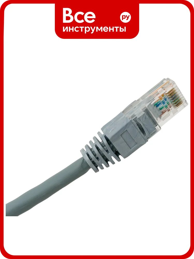 Коммутационный шнур DATAREX u/utp, категория 5e, lszh, нга-hf, 0,3 м, серый DR-181003