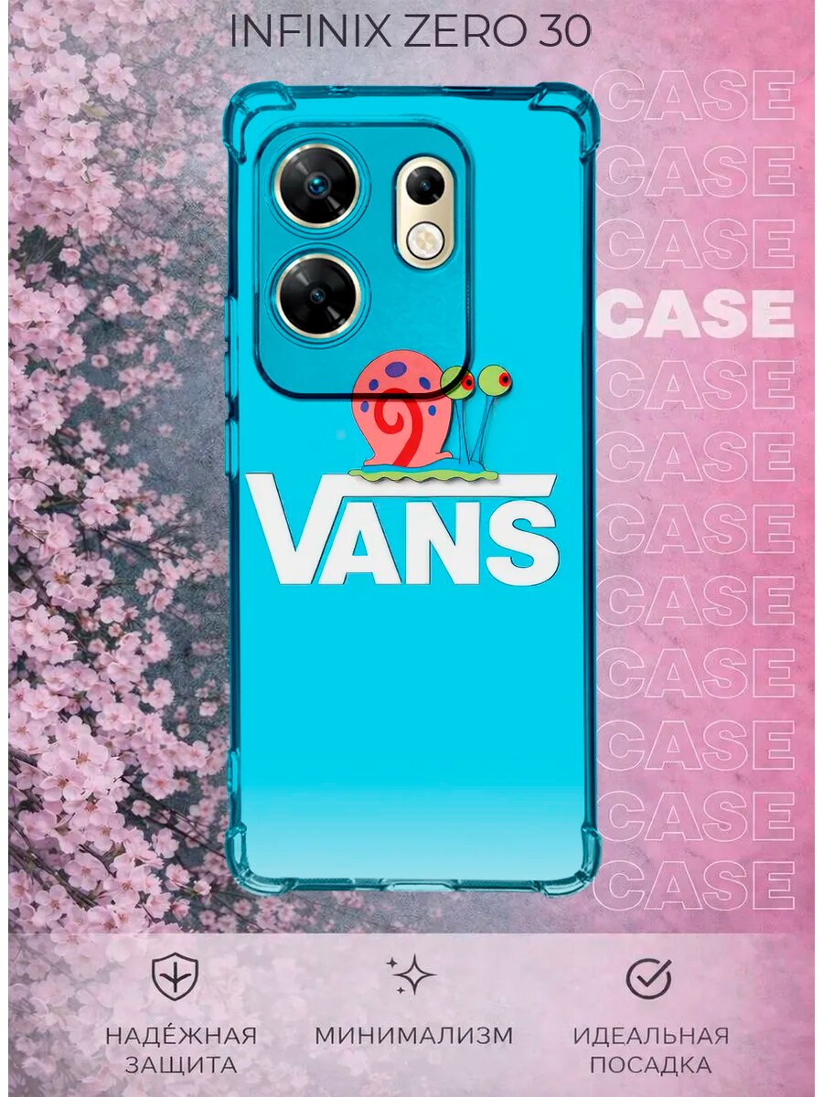 Чехол на Infinix Zero 30 с принтом Vans Губка боб Гэри