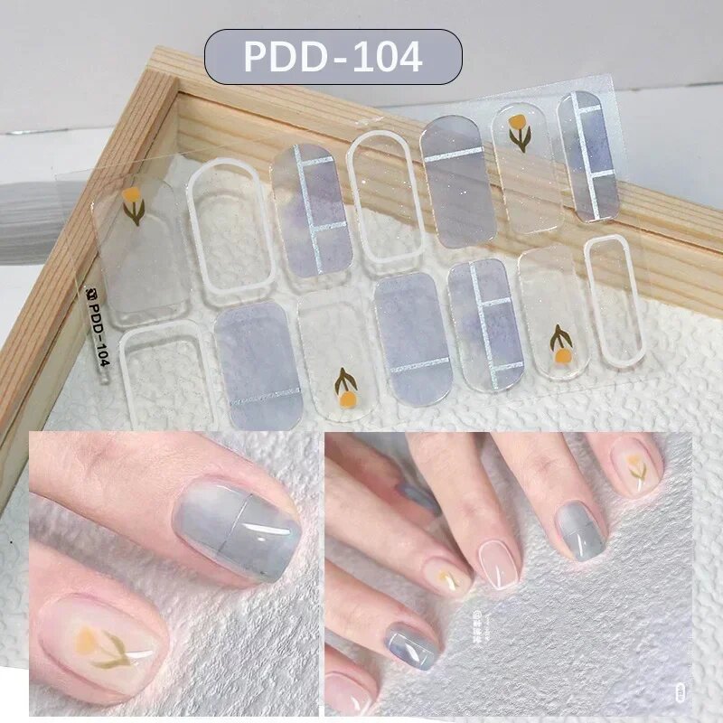 JIASHIXUAN Гелевые наклейки для ногтей, цветок, градиентный цвет PDD-104-Stickers