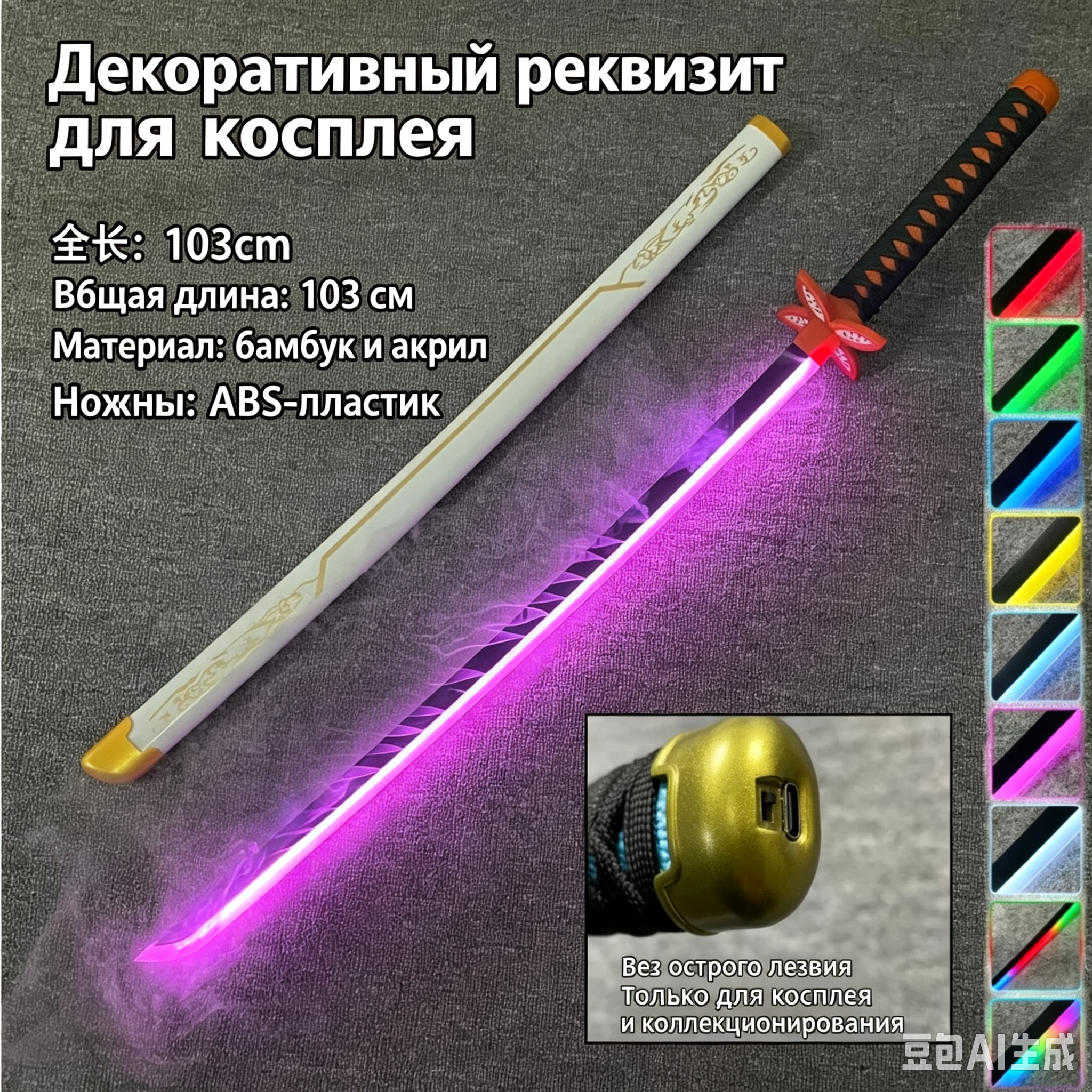 Косплей аксессуары, аниме-символы Танежиры из "Уничтожения демонов", бамбуковая модель, декоративные сувениры.