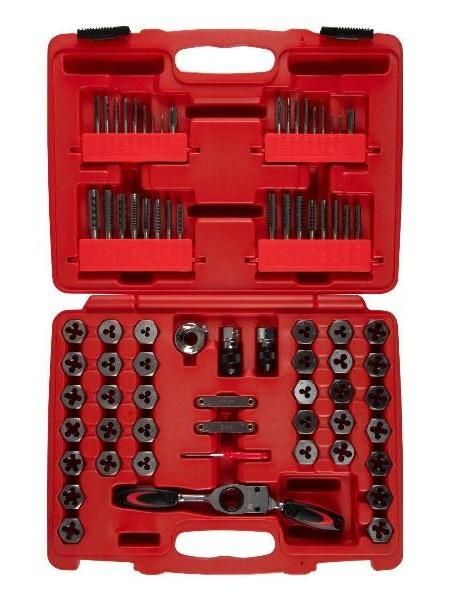 Набор метчиков и плашек Мастак SK-5 M3-M12, 1/8"-1/2", кейс, 75 предметов 35100075C