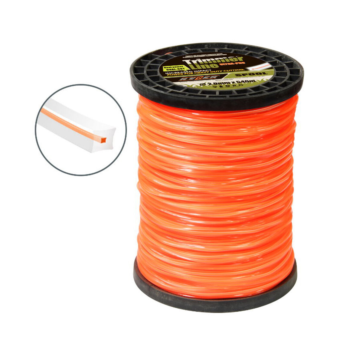 Леска для триммеров Rezer ULTRA-PRO Dual-Cut (03.007.00010), 2 мм, 540 м, оранжевый