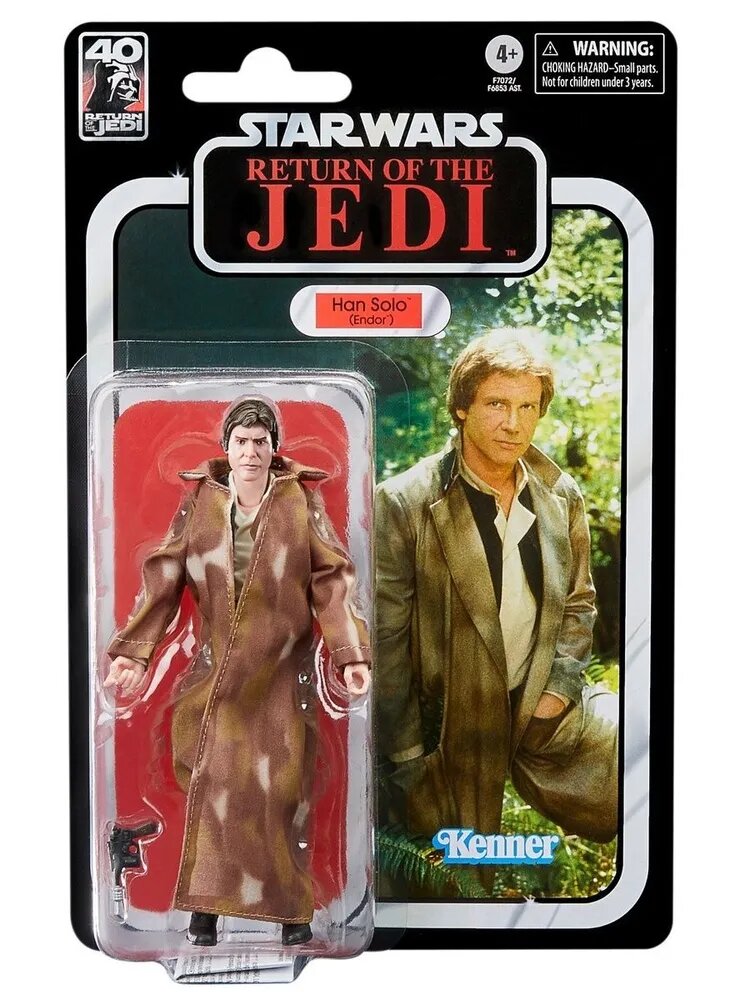 Фигурка Hasbro Star Wars Toys Черная серия посвящена 40-летию выхода фильма Кеннера "Звездные войны 6: Хан Соло в ретро-упаковке".