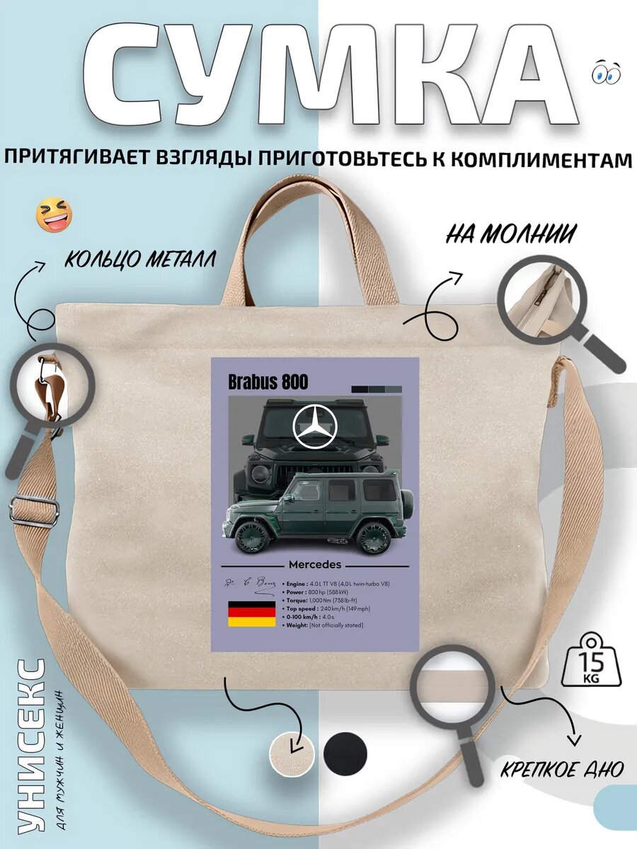 Сумка шоппер  Brabus 800 Mercedes G на газоне