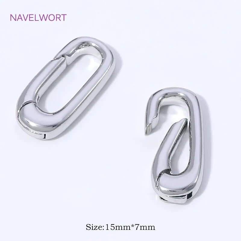 NAVELWORT Застежки-карабины золотые 18K латунные для бижутерии 4 pieces, Rhodium Plated