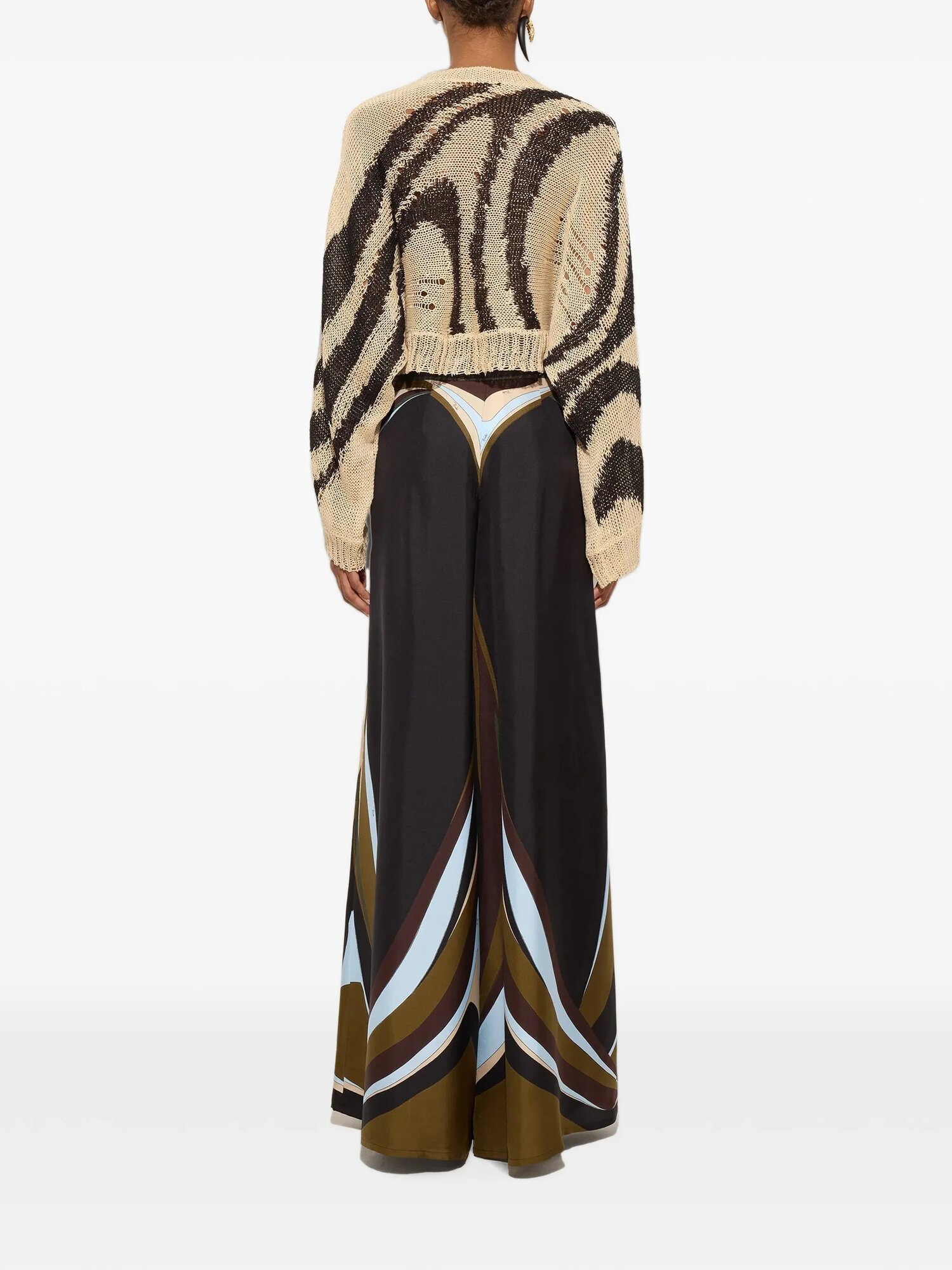 Свитер PUCCI Marmo-print open-knit sweater, размер 34 — фото 1