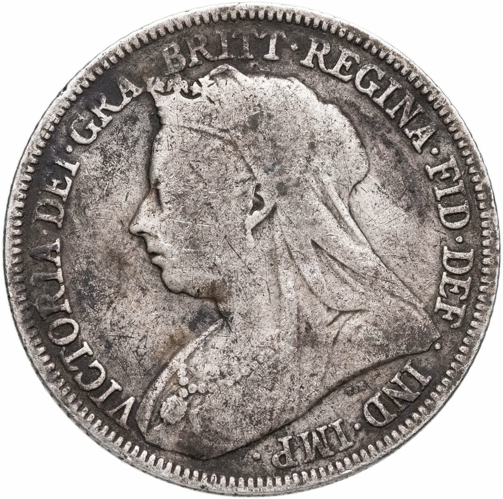 Великобритания 1 шиллинг shilling 1893, Серебро 925, в сохранности VF