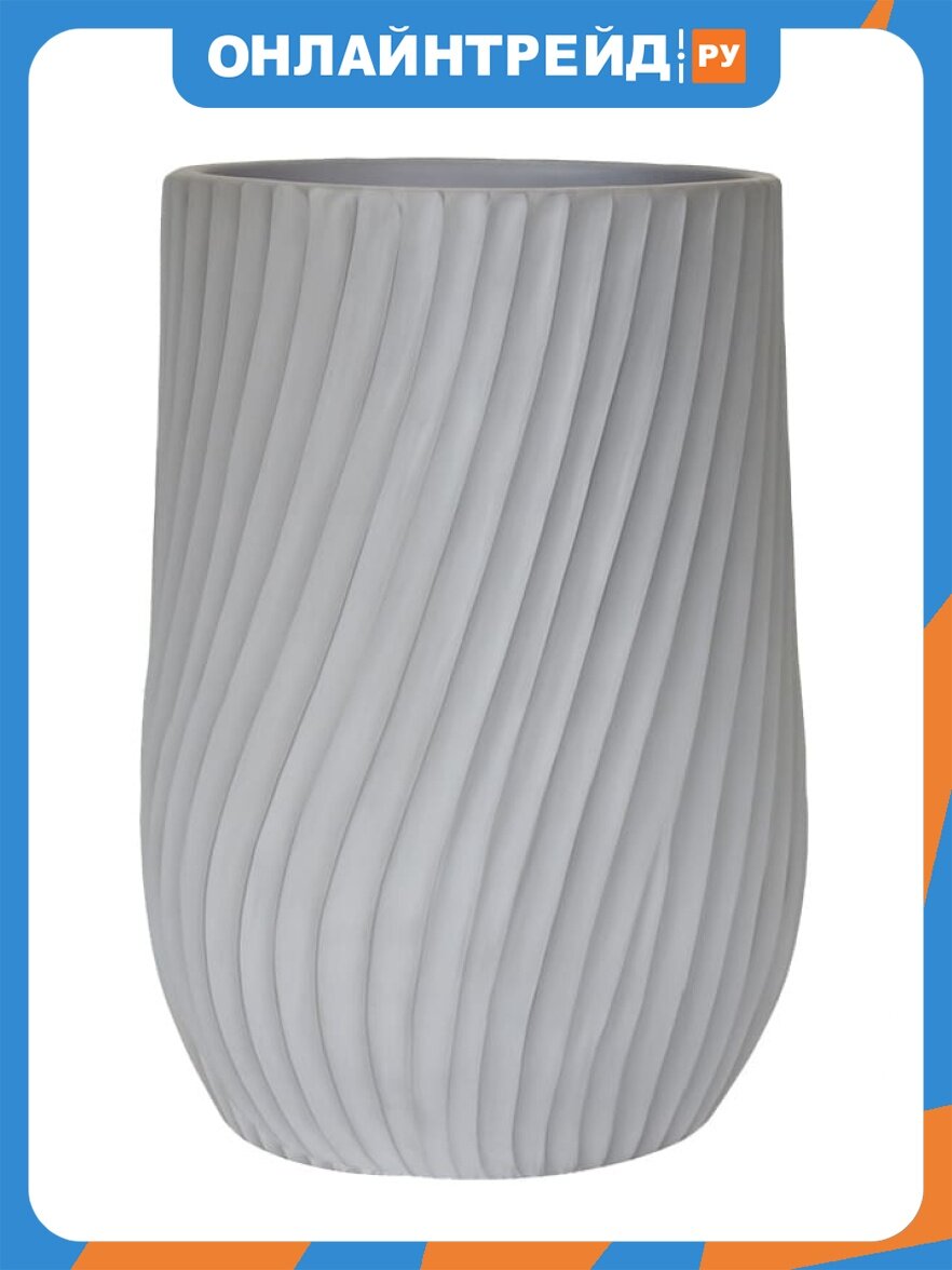 Кашпо Велюр Высокое Idealist Lite VEL35-LG, светло-серое, Д35 В55 см Idealist