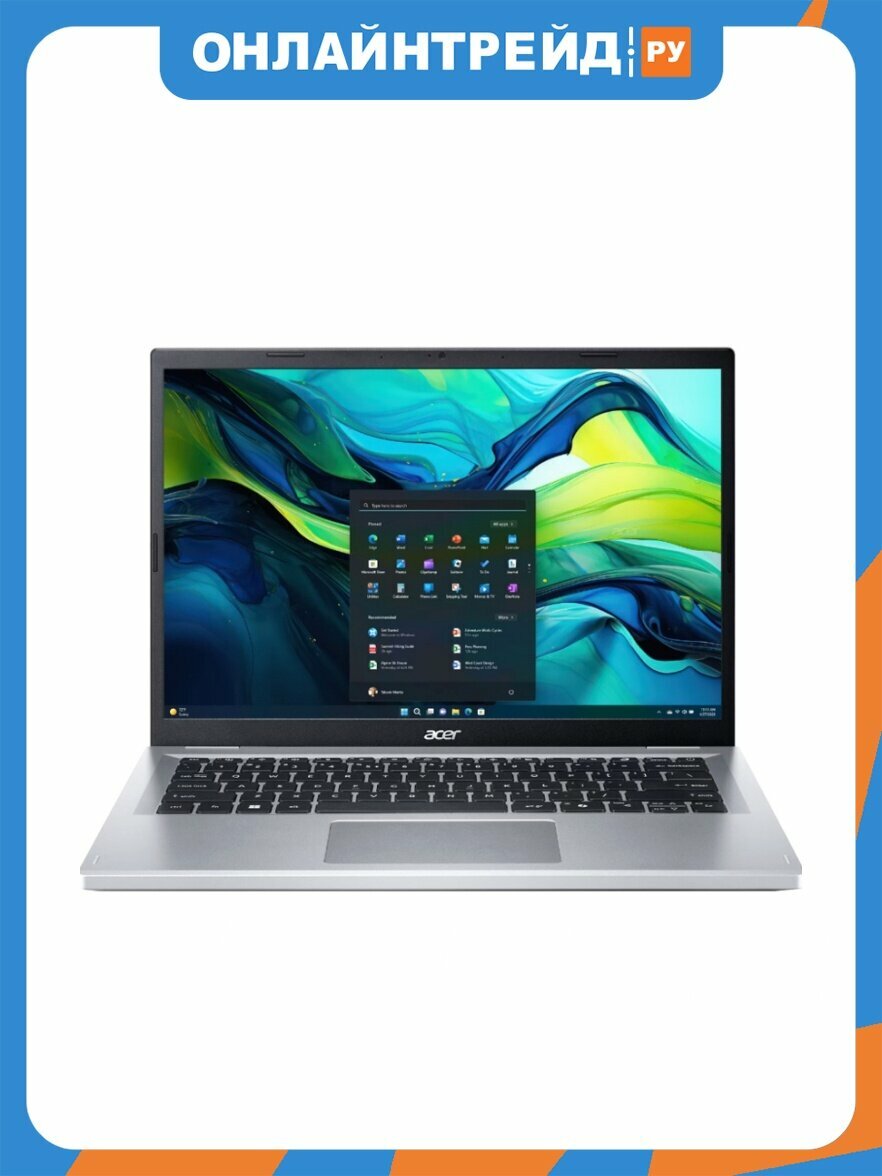 Ноутбук Acer Aspire Go 14-21P-R4XC 14" WUXGA TN 60Hz Ryzen 3 7320U(2.4ГГц), 8Гб DDR5, SSD 256Гб, Radeon 610M, Win11Pro, Silver (NX. KXDCD.008_W11P)