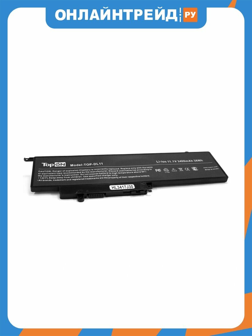 Аккумулятор TopON для ноутбуков Topon Dell Inspiron 11-3000, 13-7000 Series. 11.1V 3400mAh 38Wh. PN: GK5KY,4K8YH.