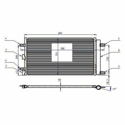 Радиатор кондиционера Fiat Doblo 1.4i/1.6i 01- (паяный) Oris CFI873016