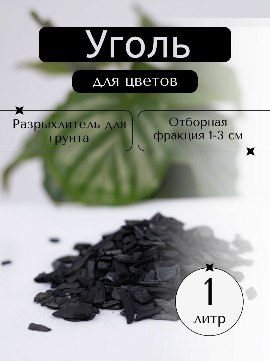 Древесный уголь для растений 1л древесный уголь уголь для почвы