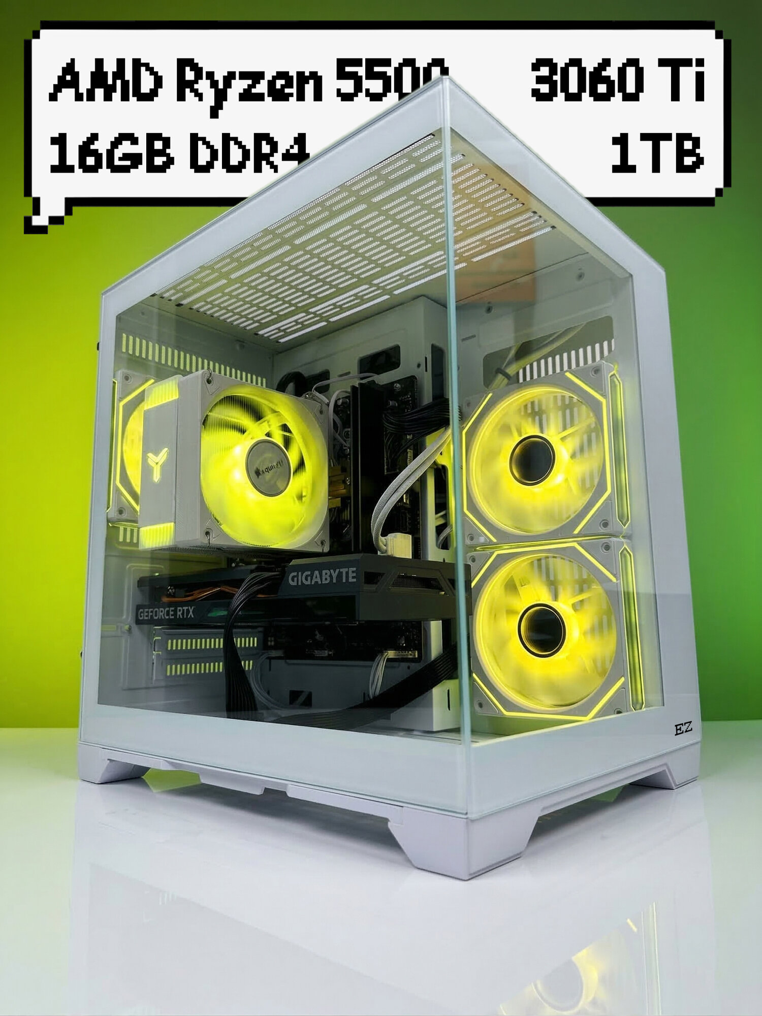 Игровой ПК EZPC RTX 3060Ti | Ryzen 5 5500 | 16GB DDR4 | 1TB SSD | Win 10 Pro