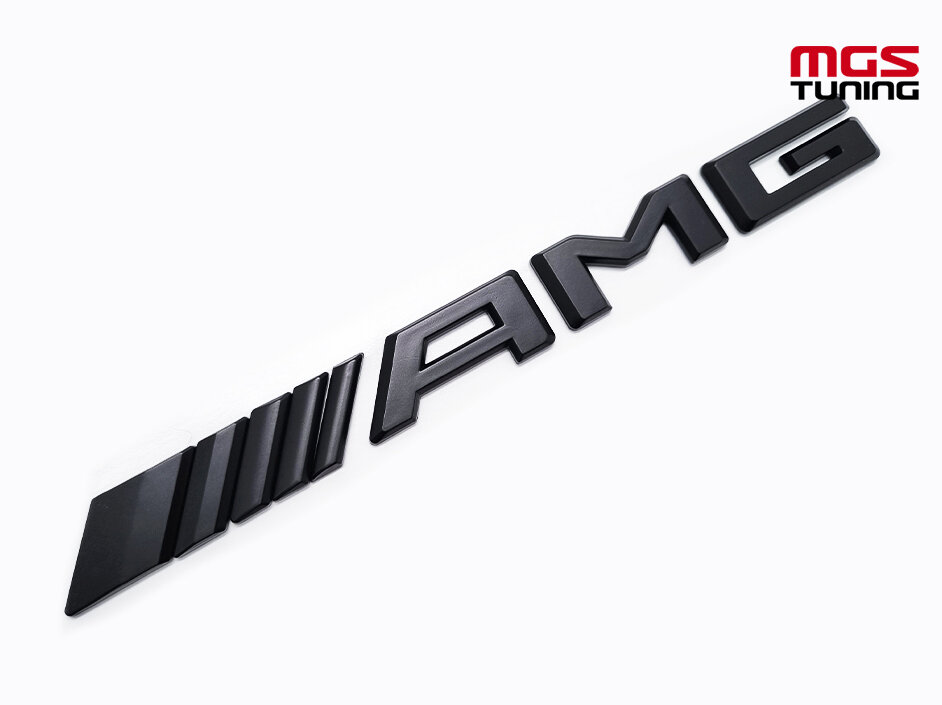 Шильдик на багажник AMG для Mercedes-Benz, ABS-пластик, черный матовый — фото 1