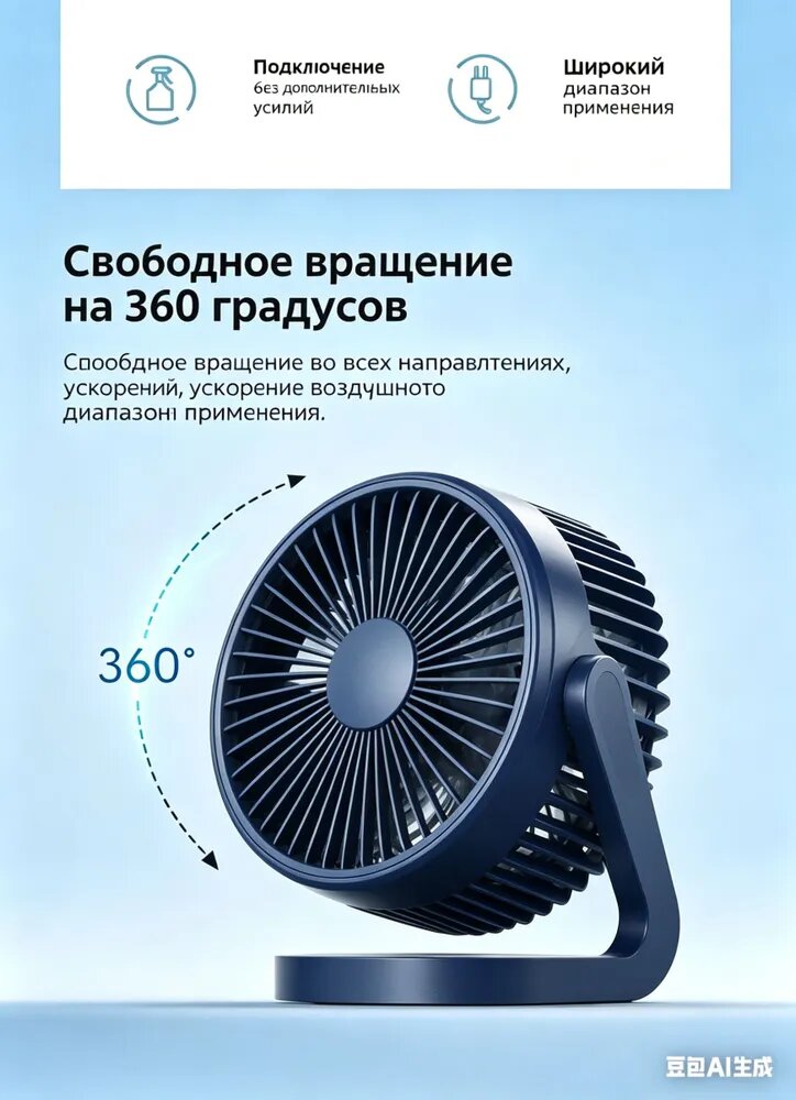 Настольный вентилятор 019eda20fabe710889c9b1a6a17d69ea, белый, черный