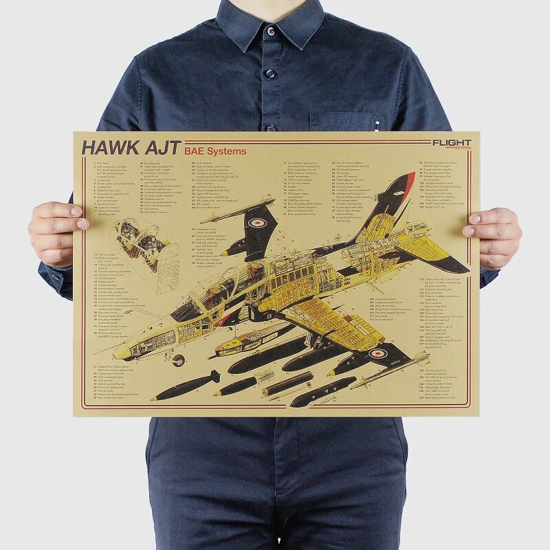 Винтажный постер самолета DIYOUNG Hawk