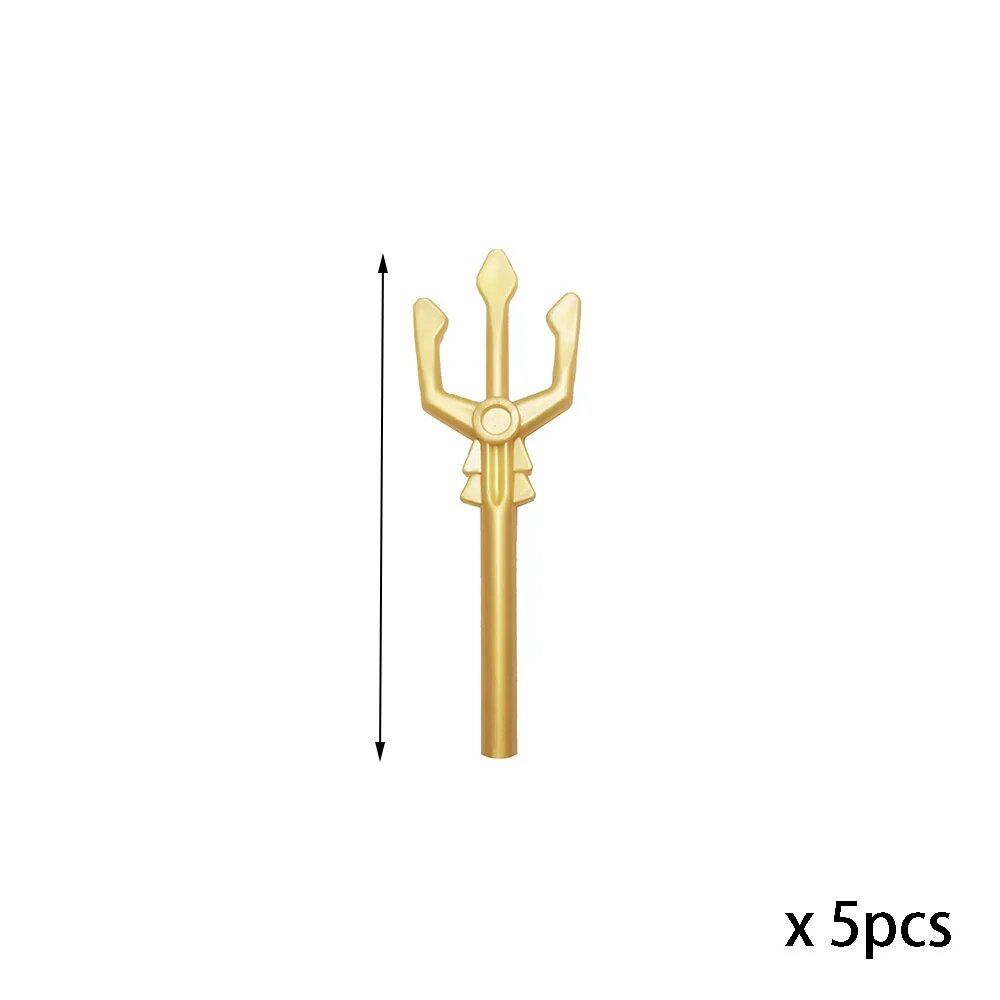 Блочный конструктор, золотой трезубец x 5pcs, HYPJ10267