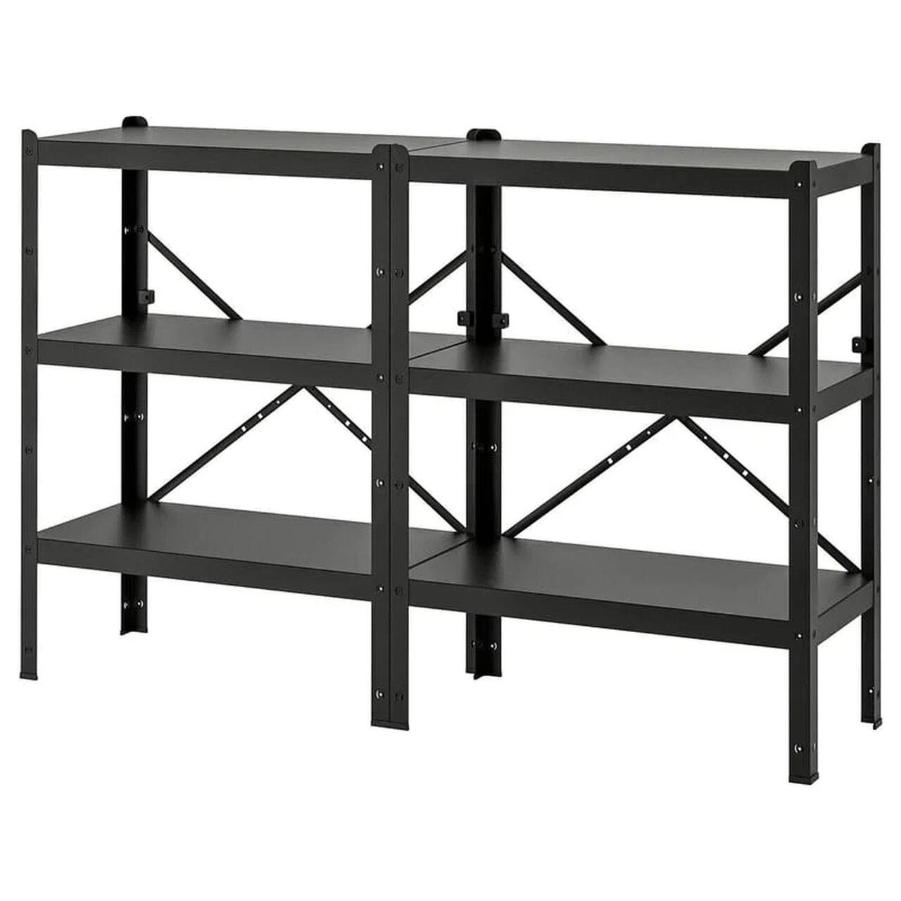 Полка IKEA BROR, оцинкованная сталь, цвет черный, 170х40х110 см