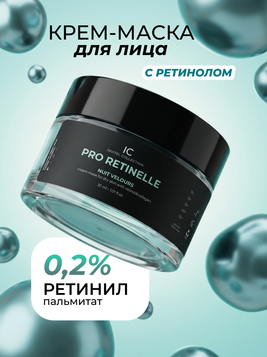 Крем-маска для лица с ретинолом и коллагеном, ночная маска от морщин, увлажняющая, антивозрастная, 30 мл