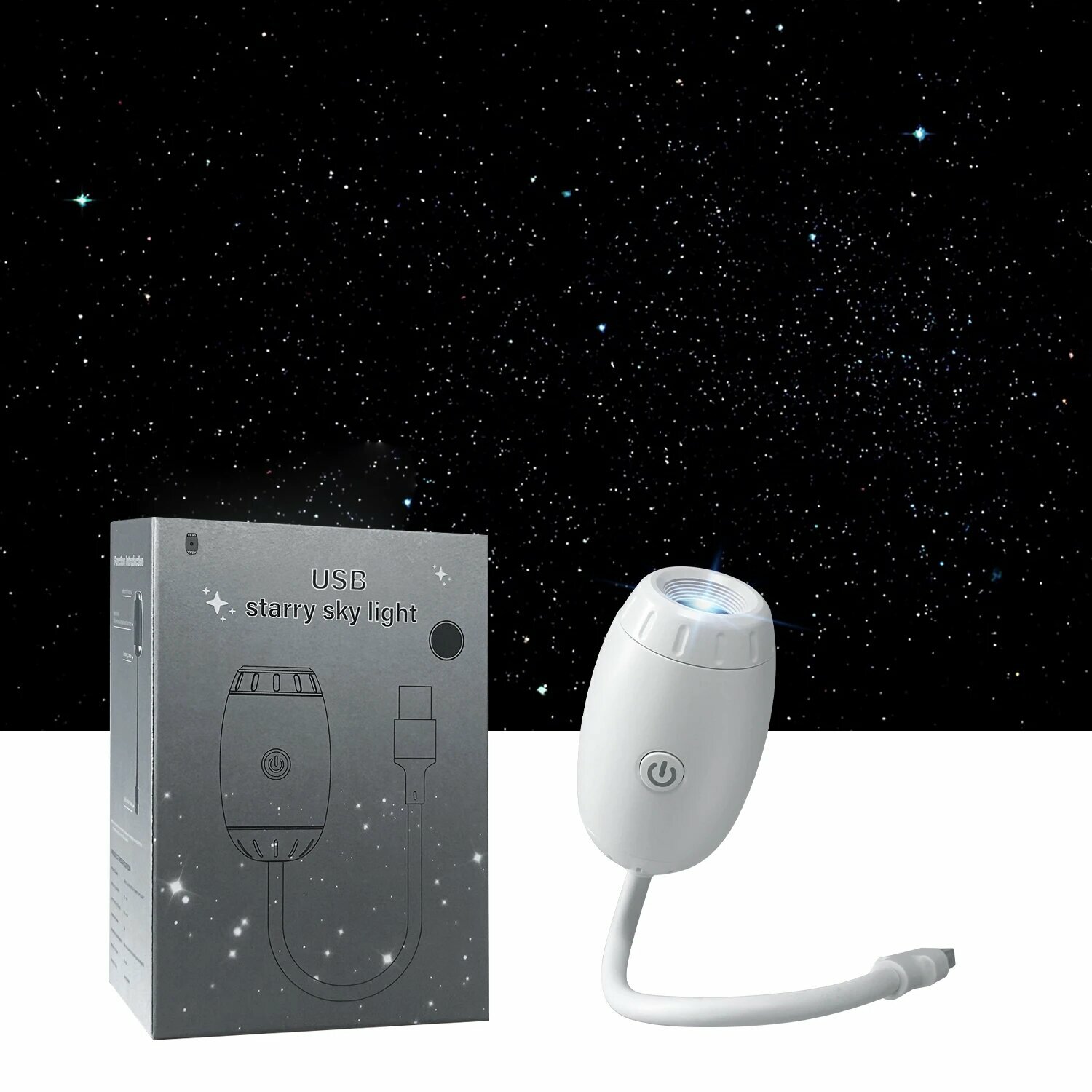 USB LED Проектор Звездного Неба для авто Белый, Starry Sky