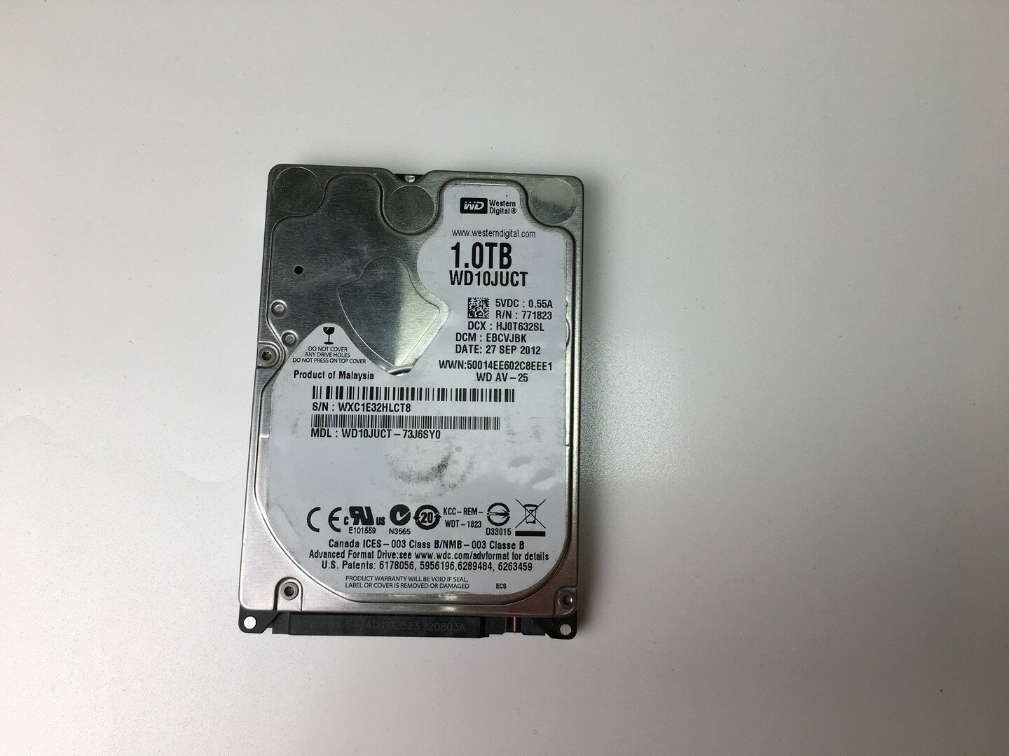 Жесткий диск 2,5" 1 TB WD WD10JUCT SATA