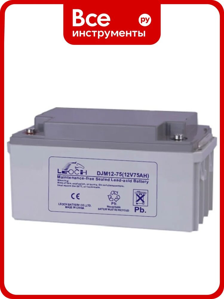 Аккумулятор для ИБП Leoch DJM1275 12В, 75 Ач УТ-00000573