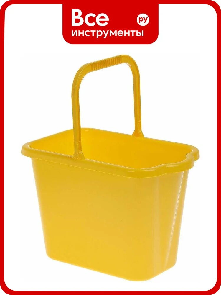 Ведро прямоугольное IDEA 9.5 л, М 2420 желтый, пластик, для хозяйственных нужд в качестве