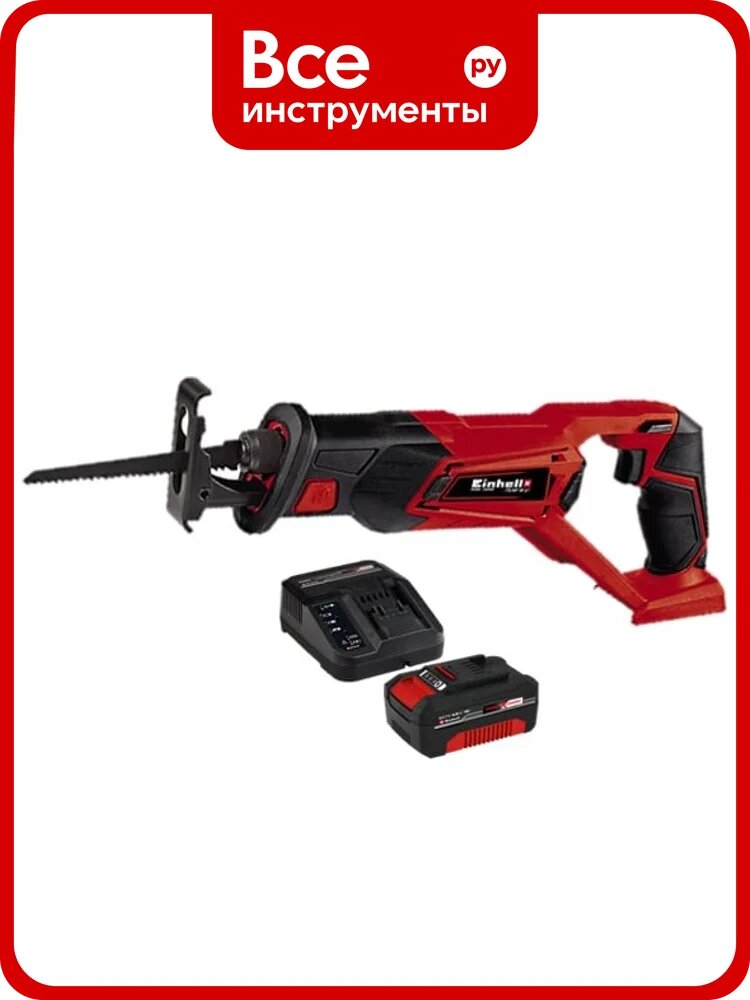 Пила сабельная аккумуляторная Einhell PXC TE-AP 18 Li, 18 В, ход 22 мм, ин, 100 мм, Quick + 1 акк. 4 Ач + ЗУ