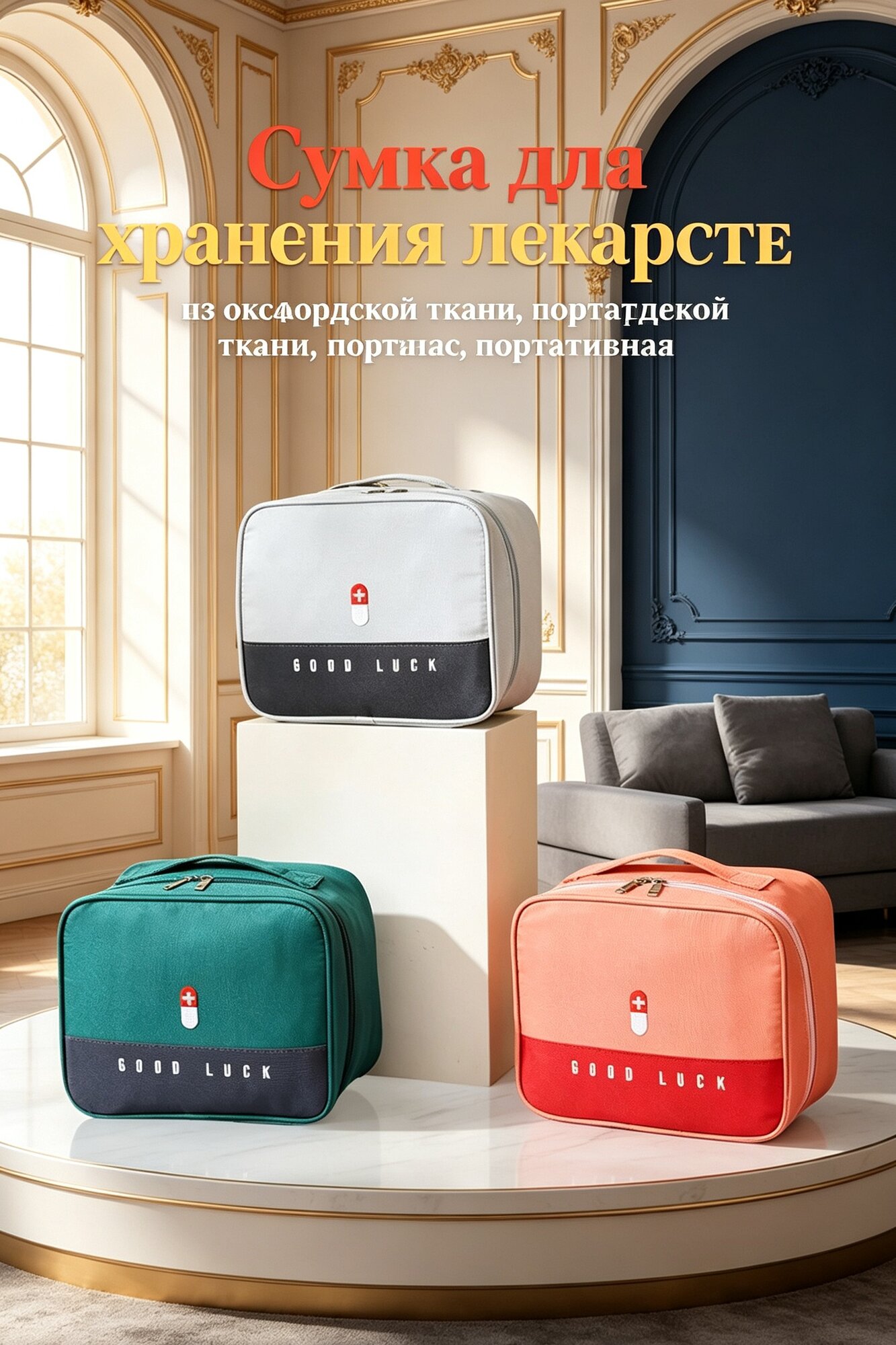 Сумка для хранения лекарств из оксфордской ткани, портативная аптечка для дома и поездок