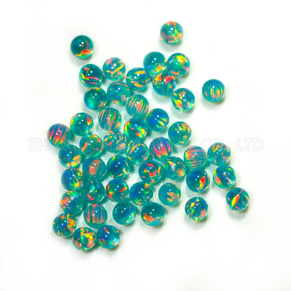 Синтетические желейные бусины из белого опала Zheng Yong Jewelry 6mm--20 pieces, OP536--full hole