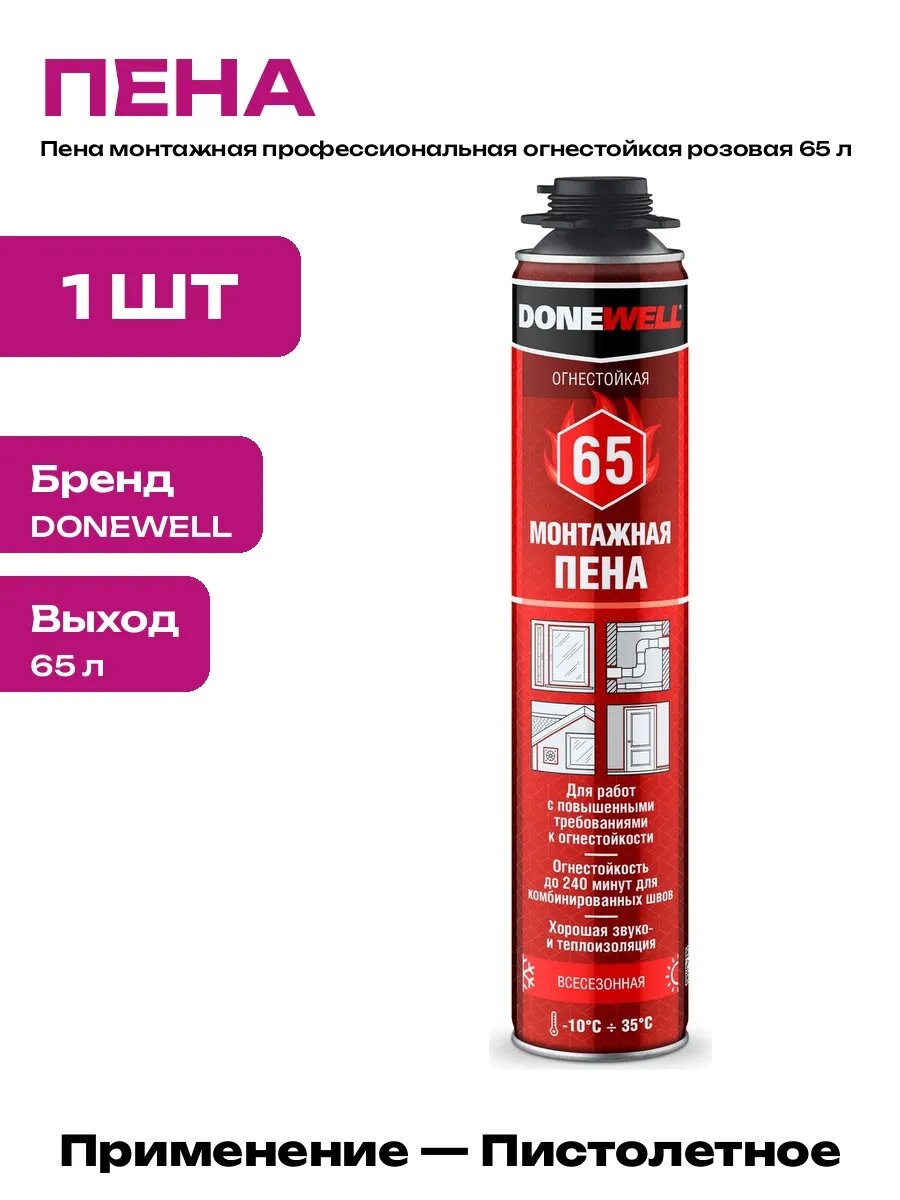 Пена огнестойкая для монтажа окон и дверей под пистолет