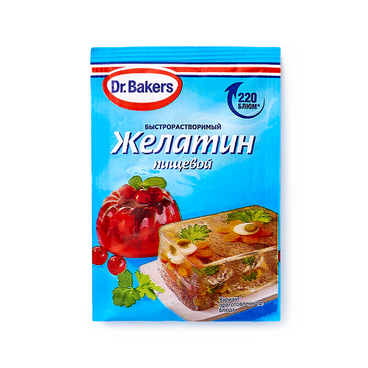Желатин пищевой Dr.Bakers, быстрорастворимый, в саше, 10 грамм