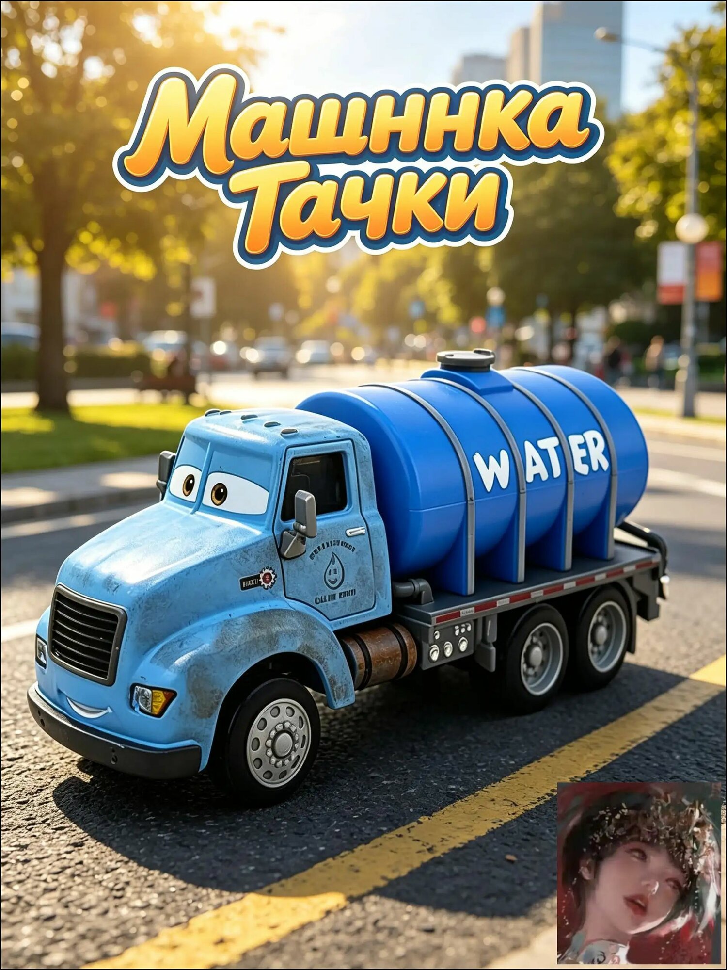 Игрушечная машинка Водовоз из мультфильма Тачки, коллекционная модель грузовика с цистерной, инерционный механизм, масшт