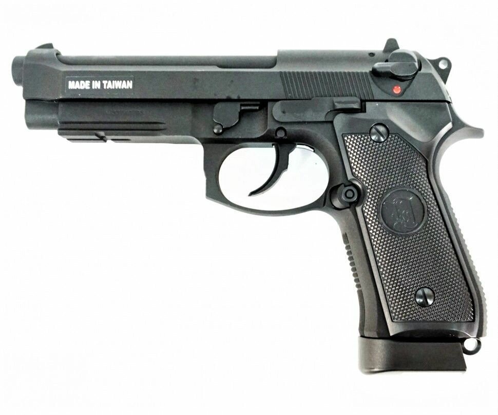 Пистолет страйкбольный KJW M9A1 GBB, GAS, черный, металл, рельса (M9A1. GAS)