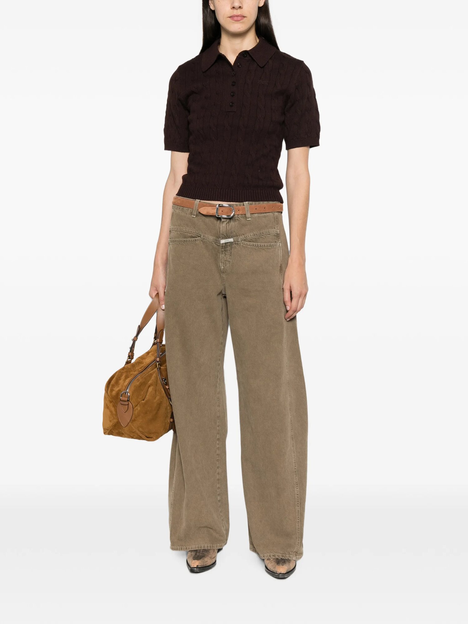 Топ GESTUZ GZthilla cable-knit polo top, размер 44 — фото 1