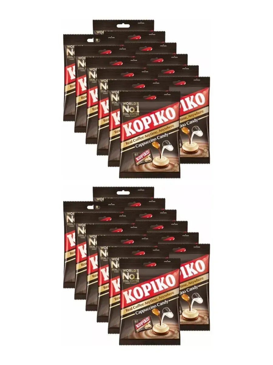 KopiKo Леденцы Cappuccino Candy 108 гр, комплект 24 уп