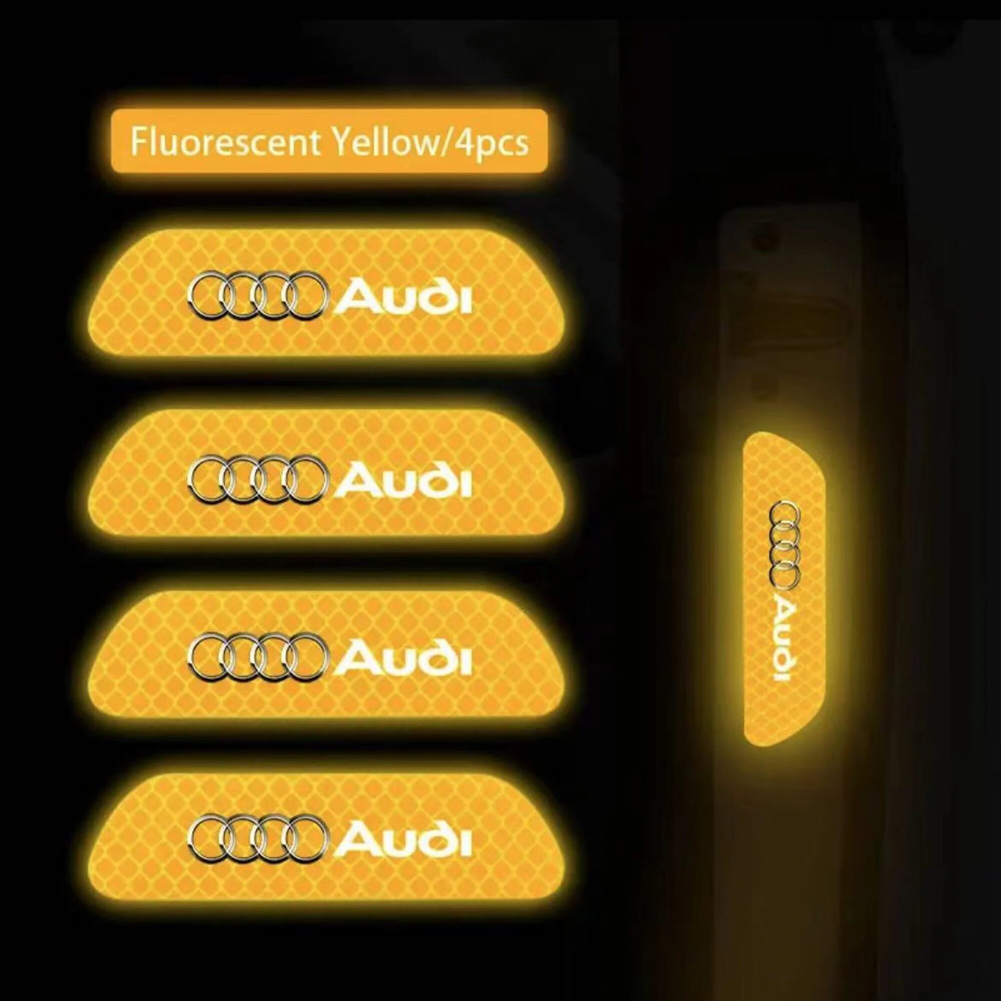 Наклейка на дверь автомобиля, светоотражающая отметка для всех Audi sline A4 B7 B8 B9 Желтый, Желтый