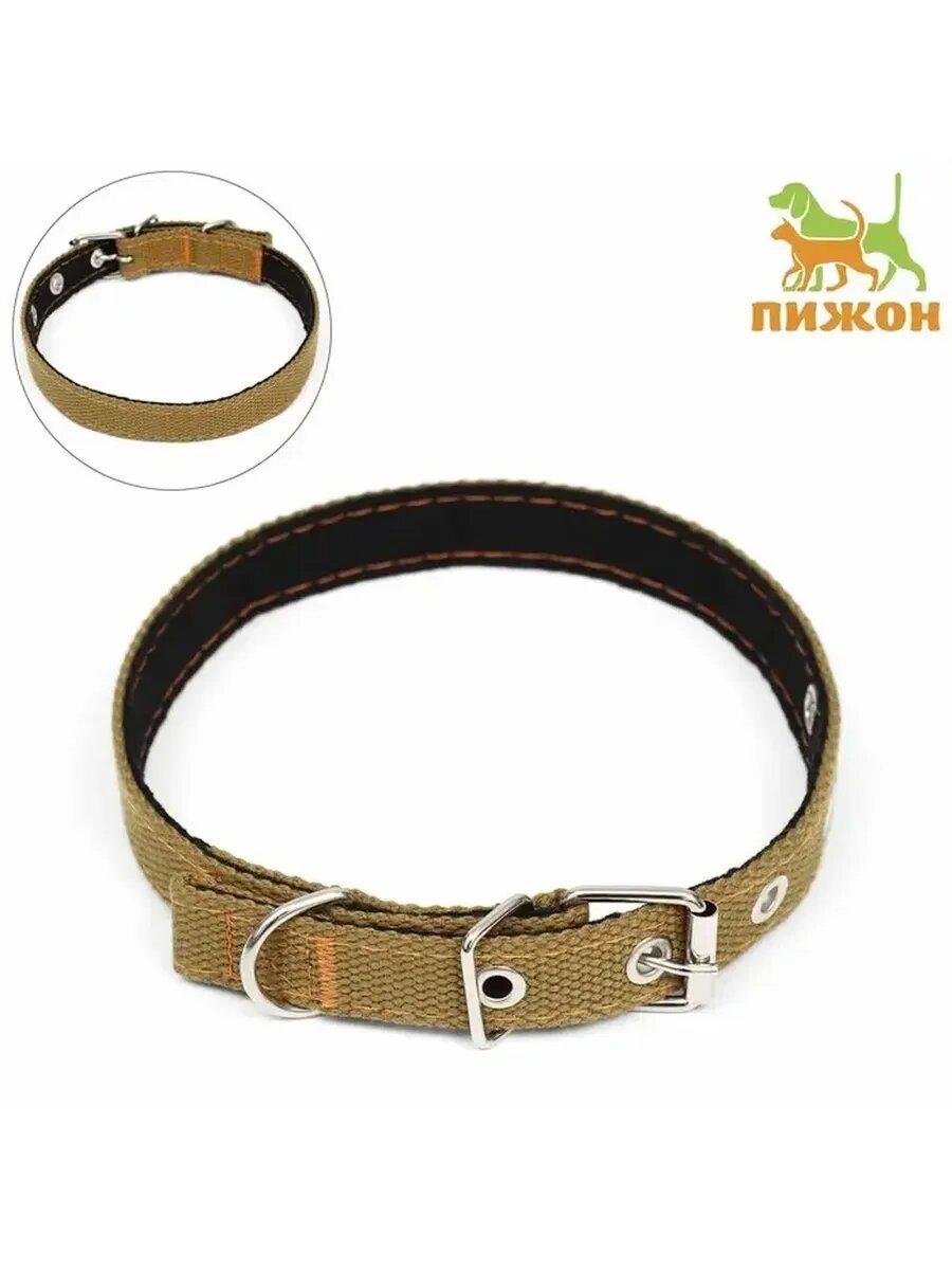 Прочный брезентовый ошейник с мягкой подкладкой