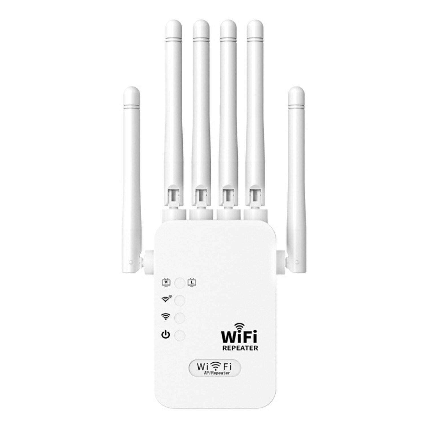 Усилитель WiFi сигнала с 6 антеннами, гигабитными портами Ethernet, питанием Type-C, белый, до 45 устройств, для дома, школы и офиса