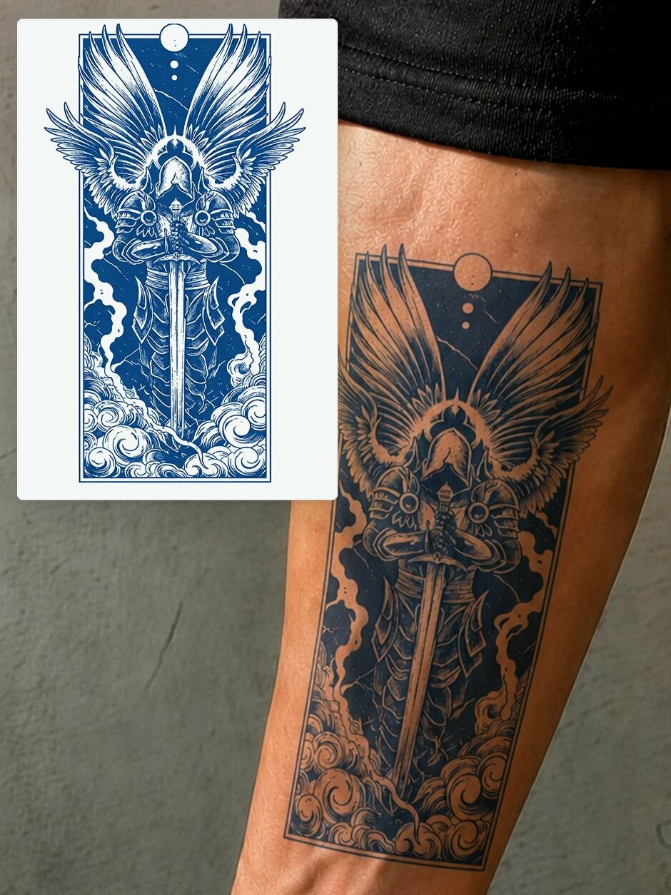 Tattoo'шки Временная тату без пленки 11*18см (темнеет через 24 часа) переводные тату наклейки на тело