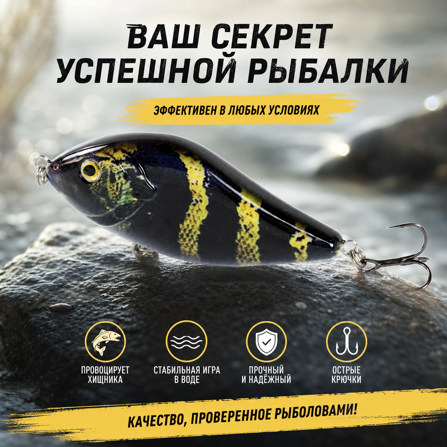 Джеркбейт на судаку, тонущая приманка, 12 см, 60 г (Цвет товара: jkb100-08&12cm 60g; Длина: 120 мм)