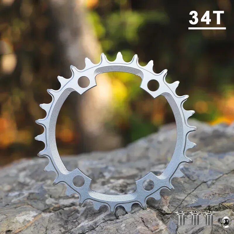 Асимметричная цепная звезда 96BCD для Shimano, 30-48T, красный/серебристый Silver 34T