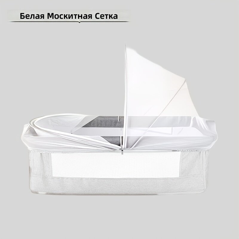 Складная москитная сетка на молнии для коляски, белая, универсальная, плотная сетка, полное покрытие, дышащая, из прочного полиэстера
