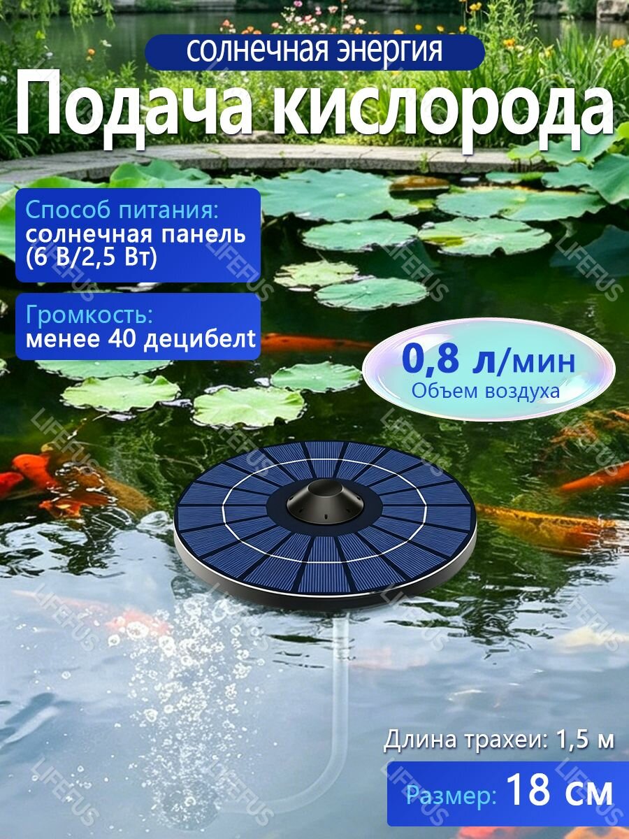 Подача кислорода в садовый пруд для разведения рыбы на открытом воздухе, солнечный кислородный насос аэрация пруда солнечный аэратор для разведения рыбы