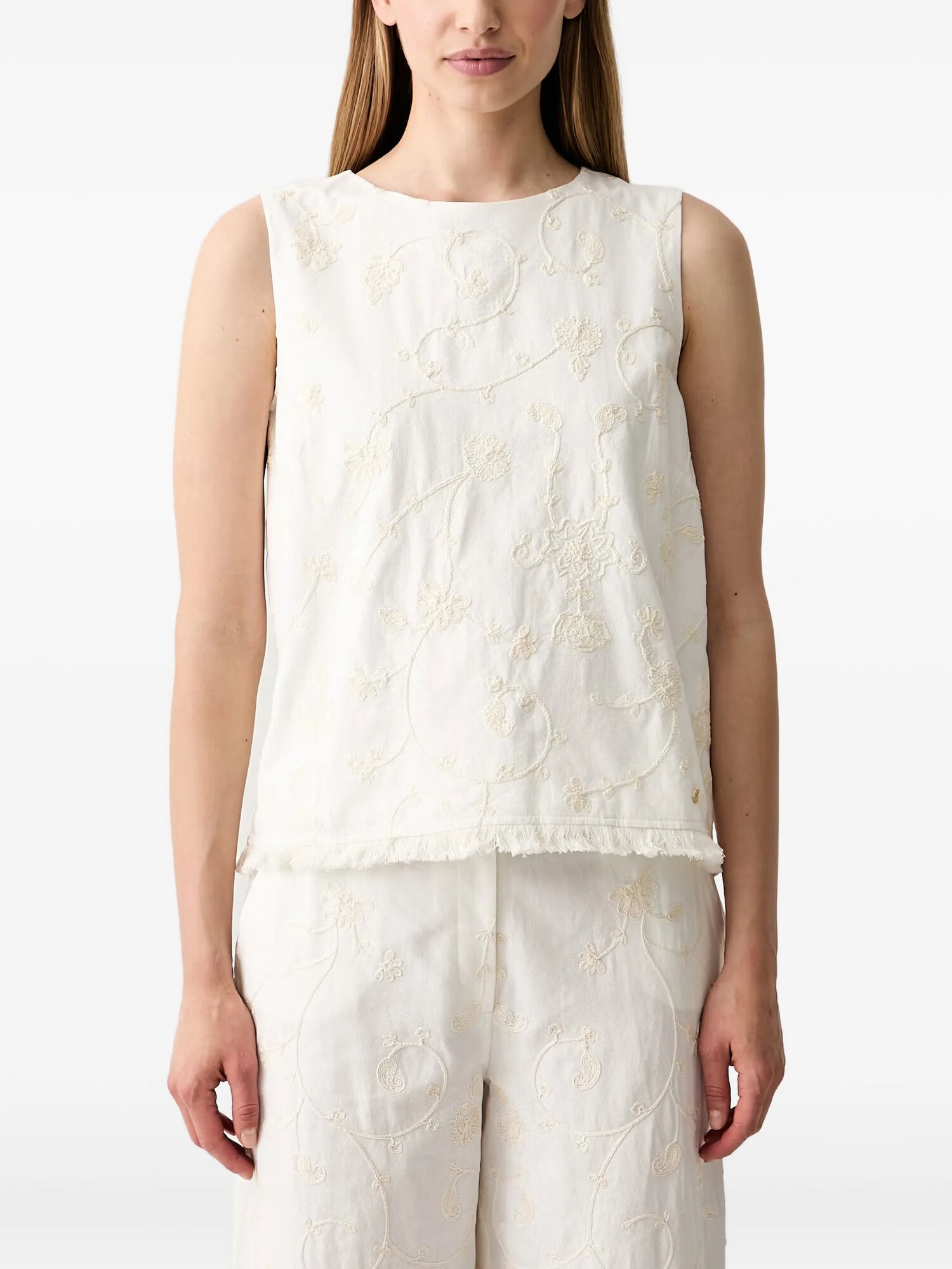 Топ Embroidered fringed top