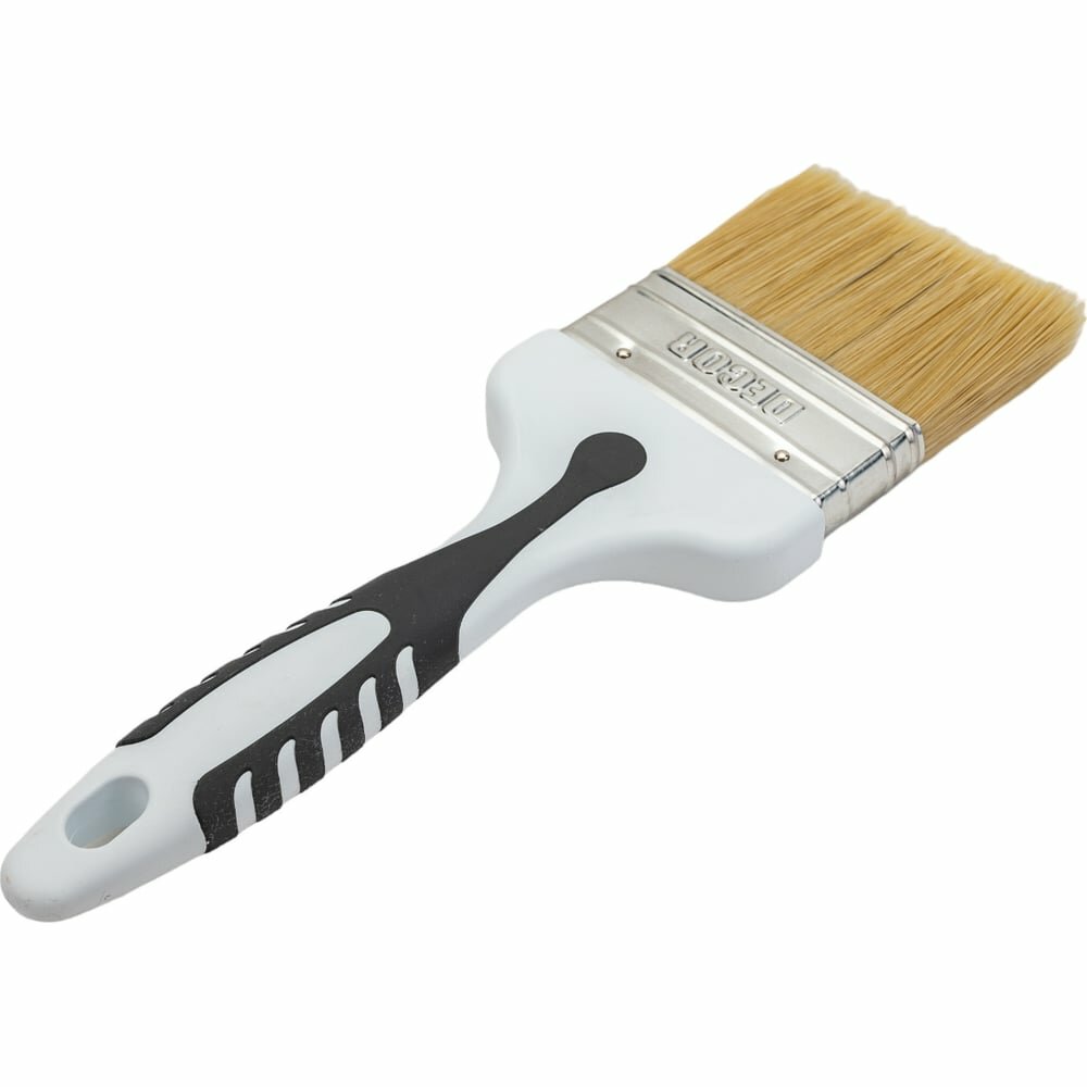 Кисть DECOR Black White универсальная 75х15мм, светлая смешанная щетина, 2К ручка 880-075