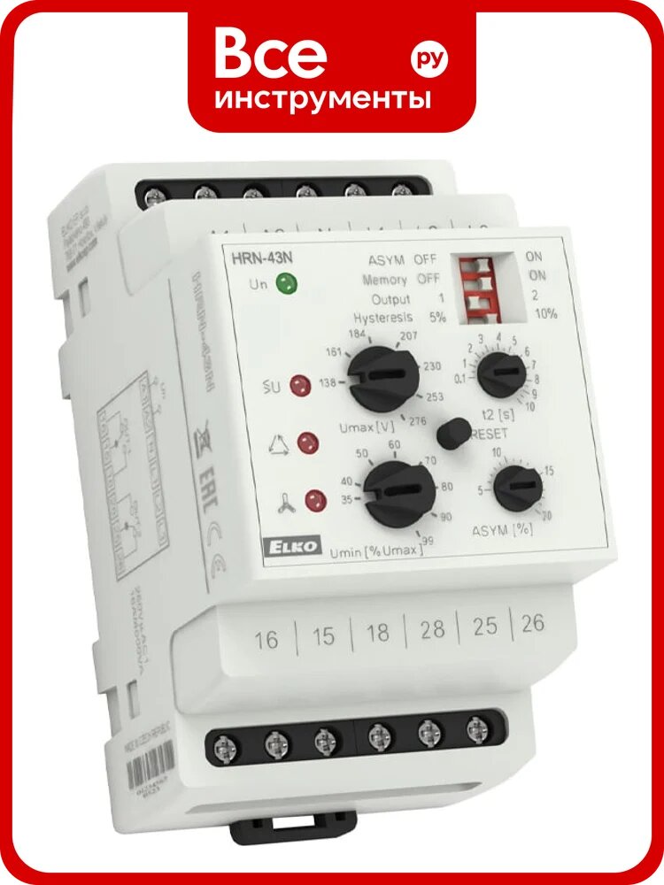 Реле контроля напряжения напряжения ELKO HRN-43N/230V AC 230V EP 00000000198