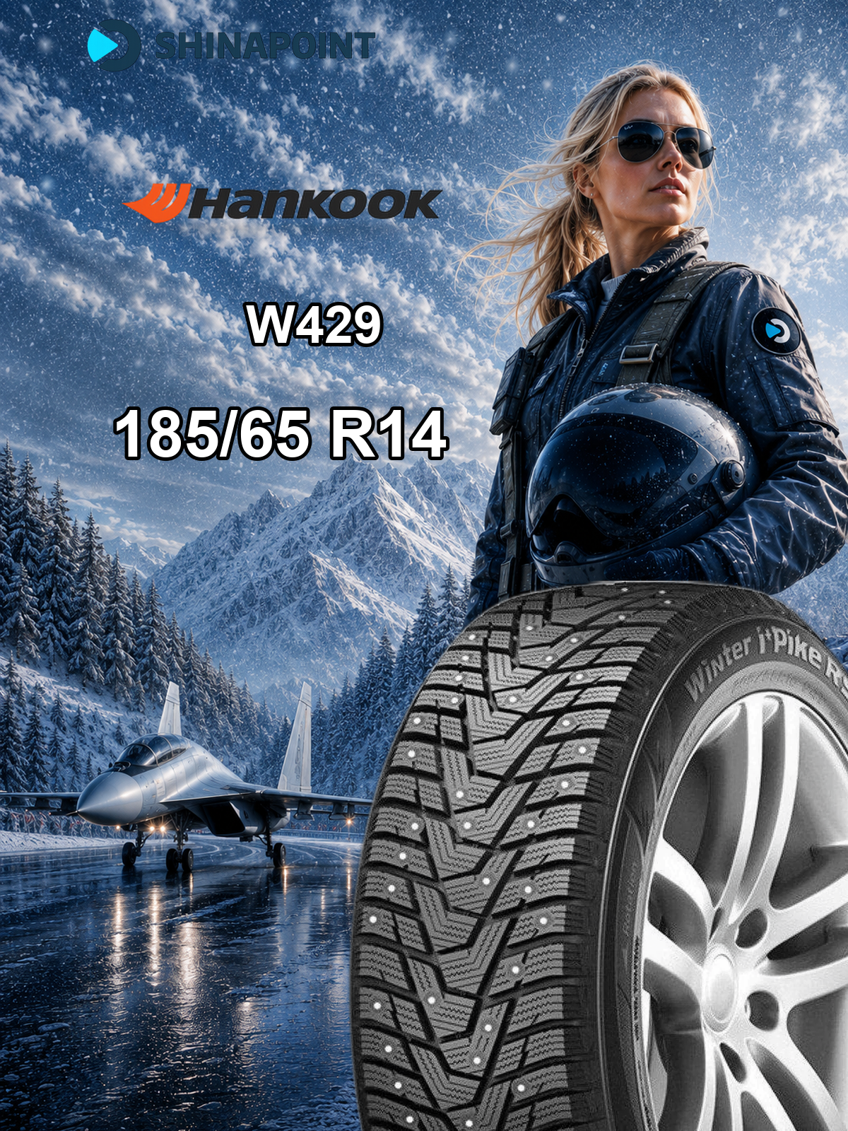 Шины зимние R14 185 65 90 T автомобильная зимняя резина Hankоok модель W429